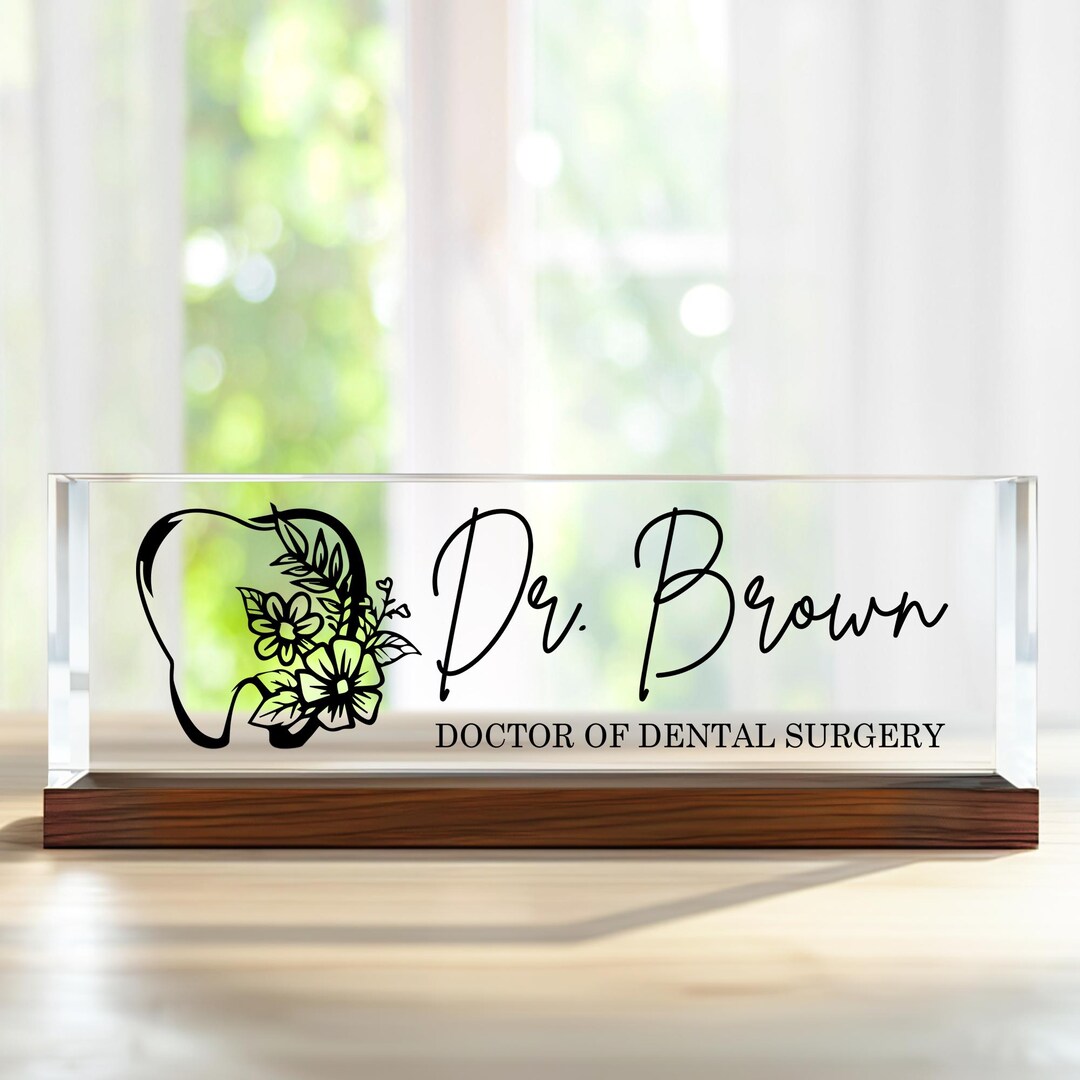 Personalized Dental Name Plate, Dentist Medical Physician Office Desk ...