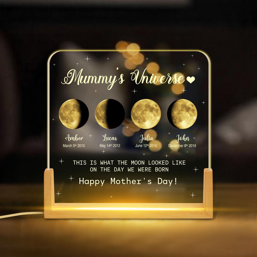 Personalized Moon Phase by Date Night Light, Mother’s Day Gift, Gift ...