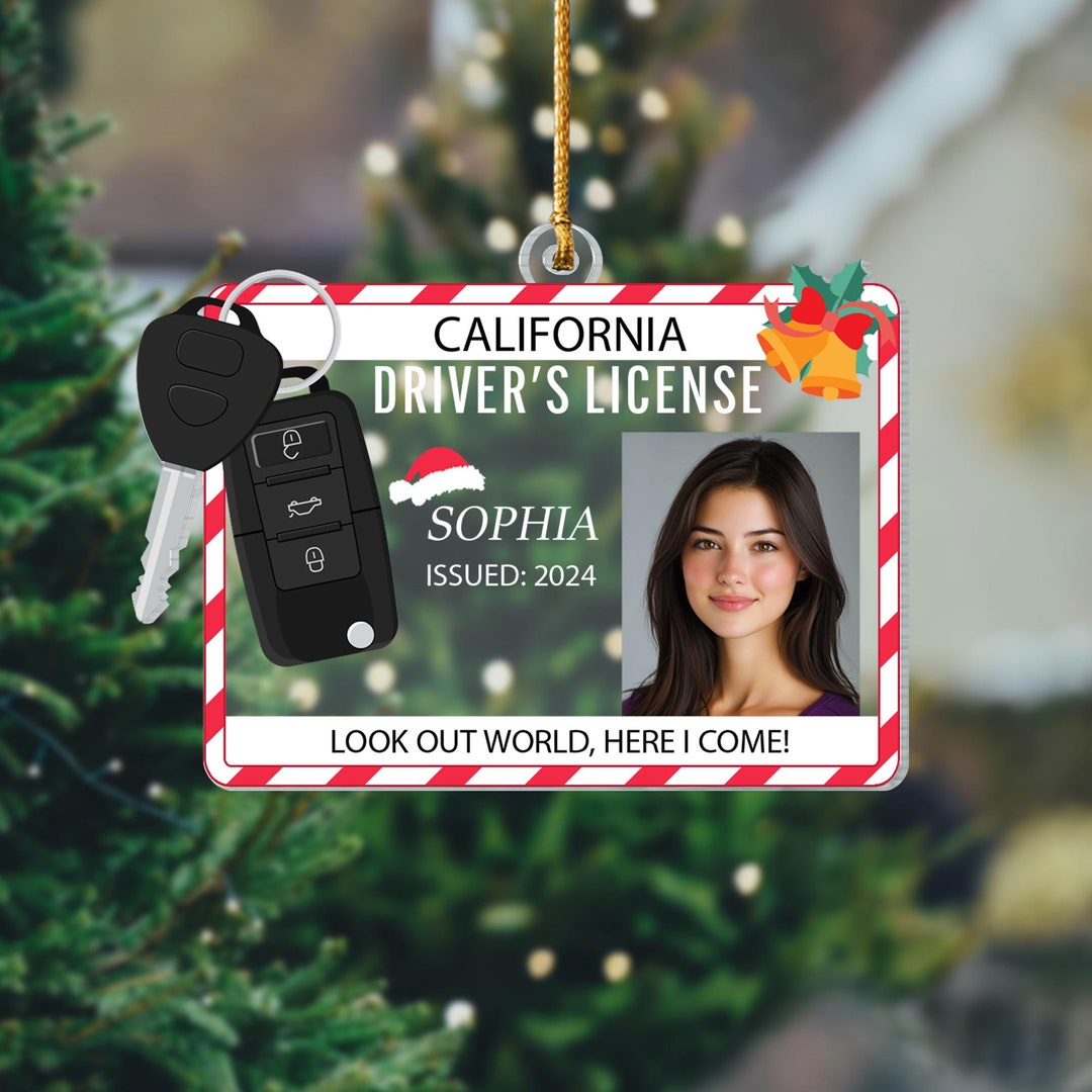 Personalized Photo New Driver Ornament 2024, Drivers License Ornament ...