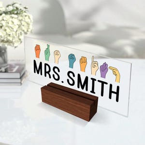 ASL Teacher Gifts, Sign Language Gift, Personalized Teacher Language ...