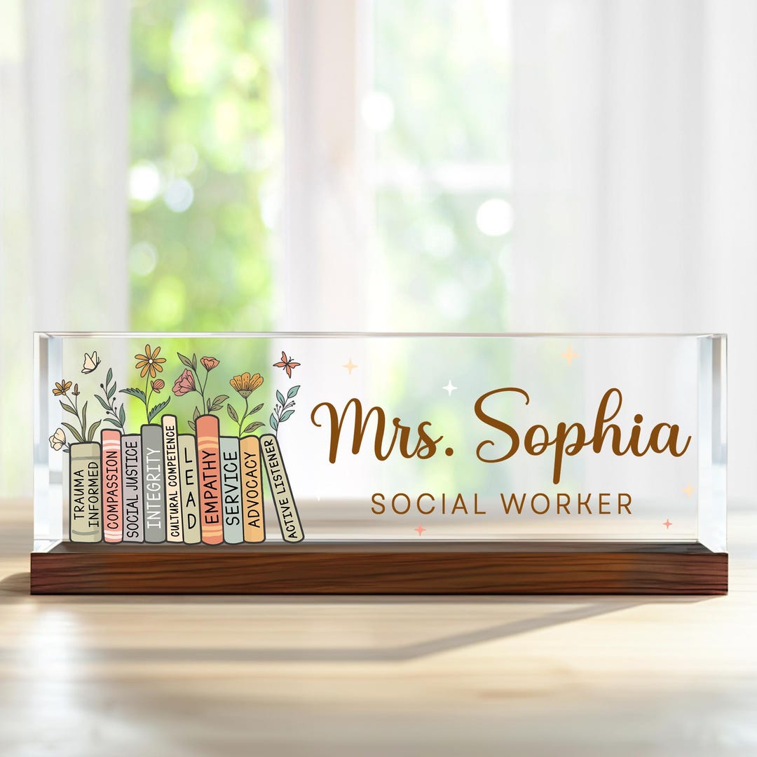 Personalized Social Worker Acrylic Desk Plaque, Social Worker Gift ...