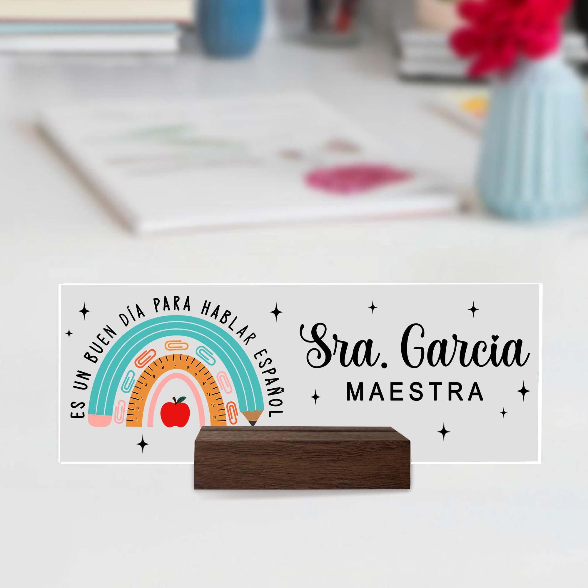 Spanish Teacher Desk Name Plate, Maestra Teacher Gift, Teacher ...