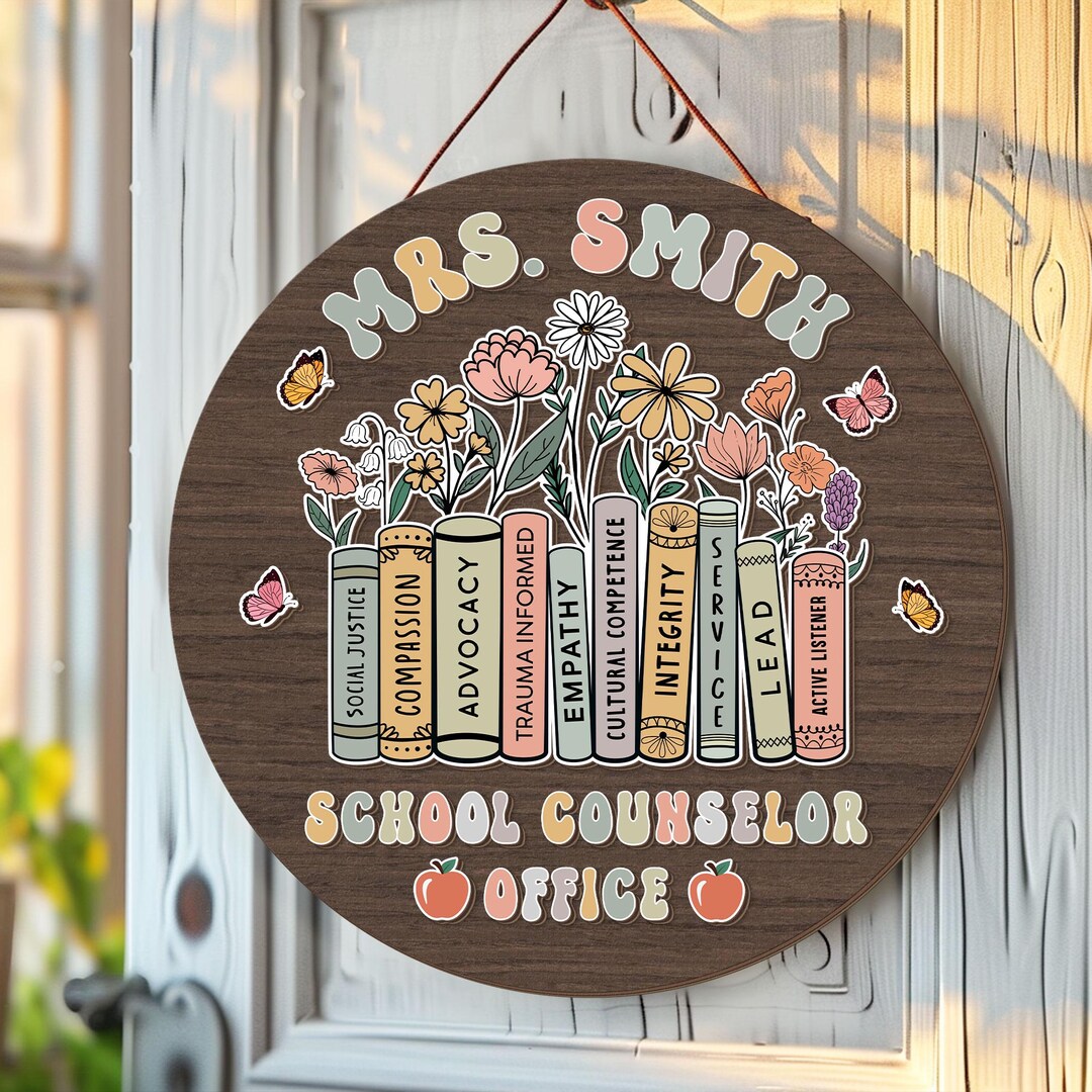 Custom Name School Counselor Office Door Sign, School Counselor Door ...