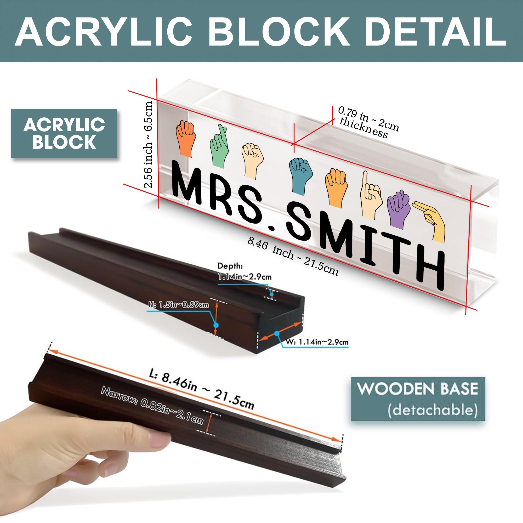ASL Teacher Gifts, Sign Language Gift, Personalized Teacher Language ...
