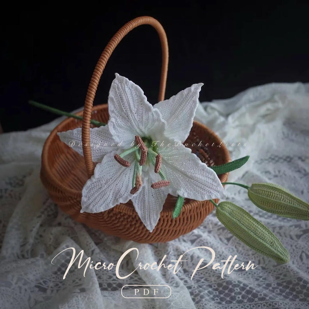 PDF Lily Crochet Pattern, Crochet Flower Bouquet Patterns, Crochet ...
