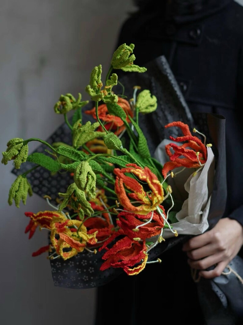 PDF Gloriosa Lily Crochet Pattern, Crochet Flower Bouquet Patterns ...