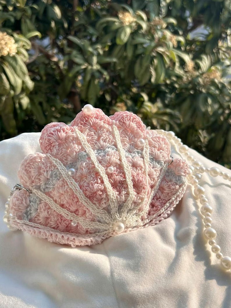Seashell Crochet Bag Pattern – Cute Summer Purse PDF for Girls, Pearl ...
