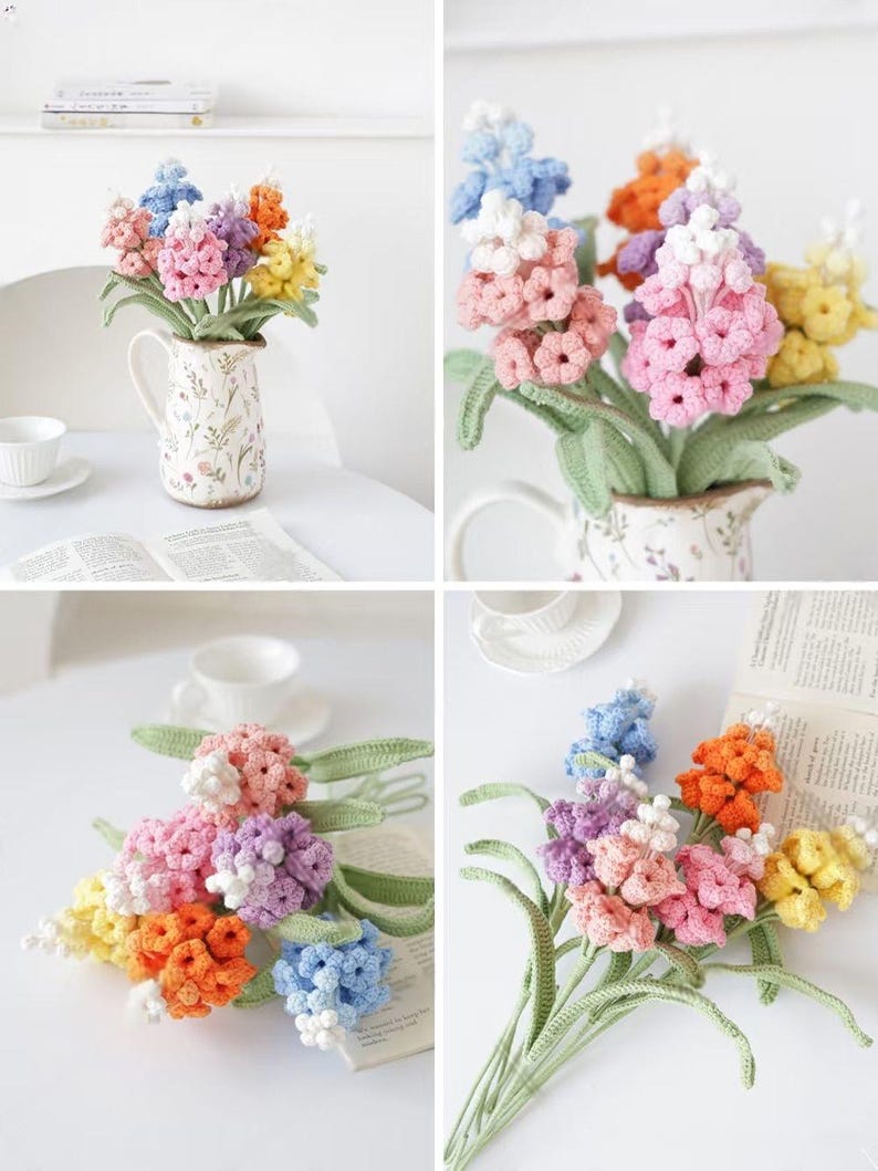 PDF Hyacinth Bouquet Crochet Pattern, Crochet Flower Bouquet Patterns ...