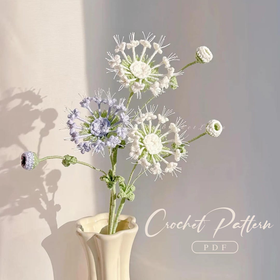 PDF Blue Lace Flower Crochet Pattern, Crochet Flower Bouquet Patterns ...