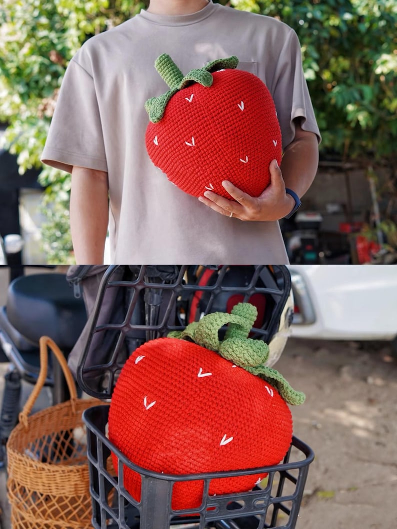 PDF Strawberry Plushie Crochet Pattern, Amigurumi Tutorial PDF in ...