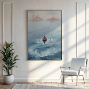 Rowing Boat Ocean Wall Art, Framed or Unframed Nautical Print ...