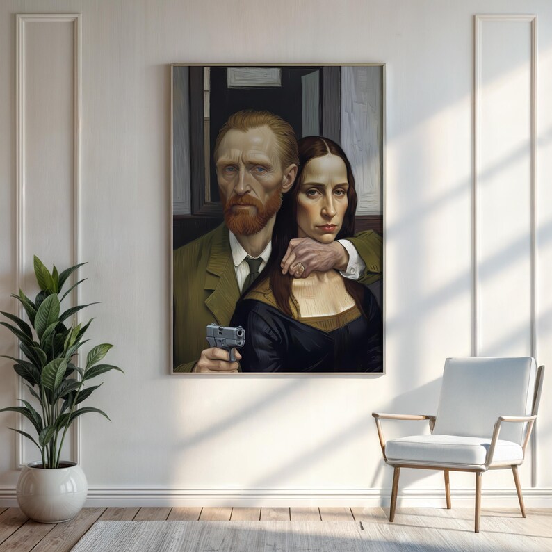 Dramatic Noir Couple Wall Art, Dark Vintage Crime Aesthetic Print ...