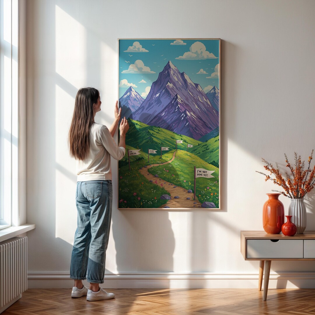Mountain Path Inspirational Wall Art Print Motivational Landscape ...