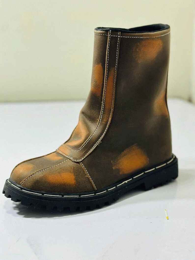 Mandalorian Shoes, Costume Mando Boots, Star War Real Leather Brown ...