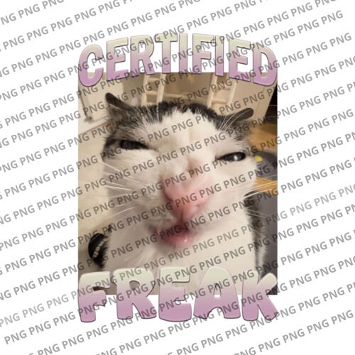 Certified Freak Funny Cat Meme Png Gift for Him and Her Offensive Memes ...