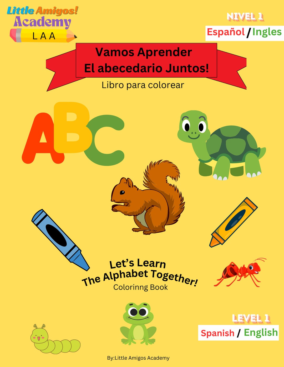 Spanish/english Alphabet Coloring Book (printable) - Etsy