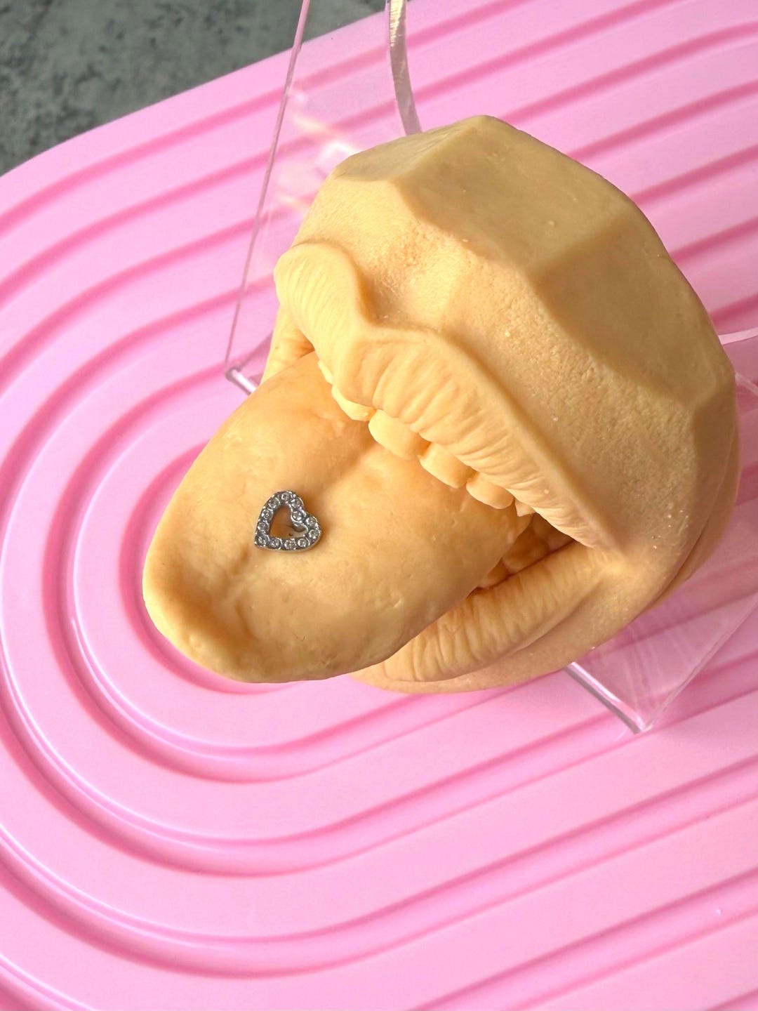 Heart Y2k Themed Tongue Barbell, Unique Tongue Ring - Etsy