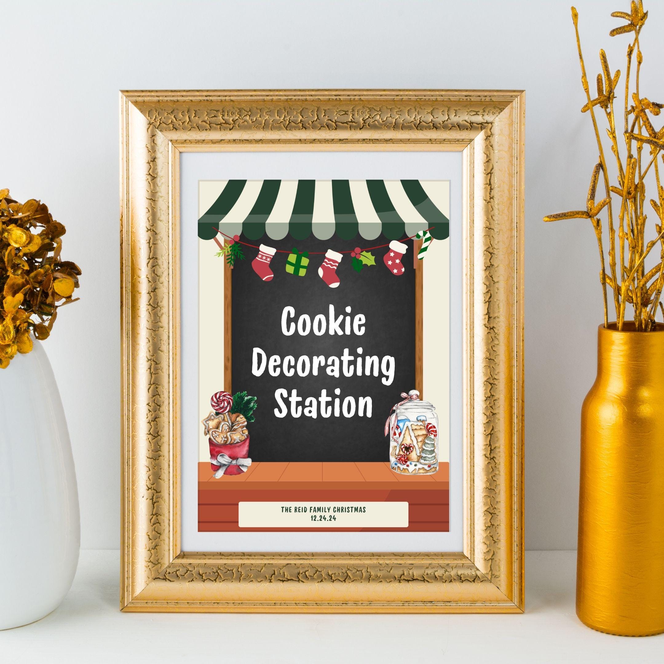Cookie Decorating Station Sign, Printable Christmas Cookie Station Sign ...