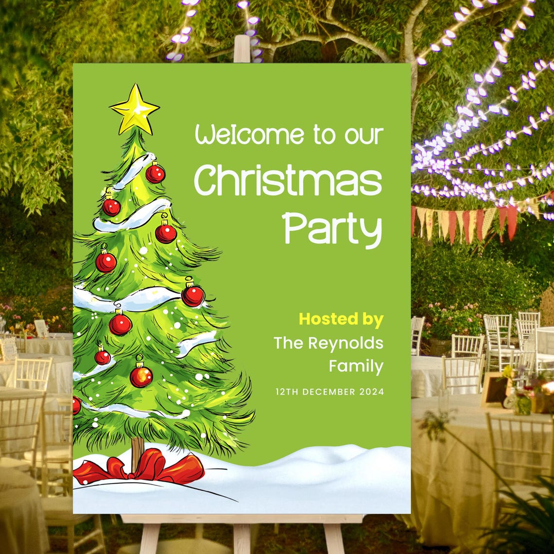 Green and Red Christmas Welcome Sign, Welcome Poster for Family ...