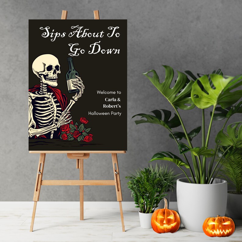 Editable Halloween Welcome Sign for Halloween Party, Party Sign for ...