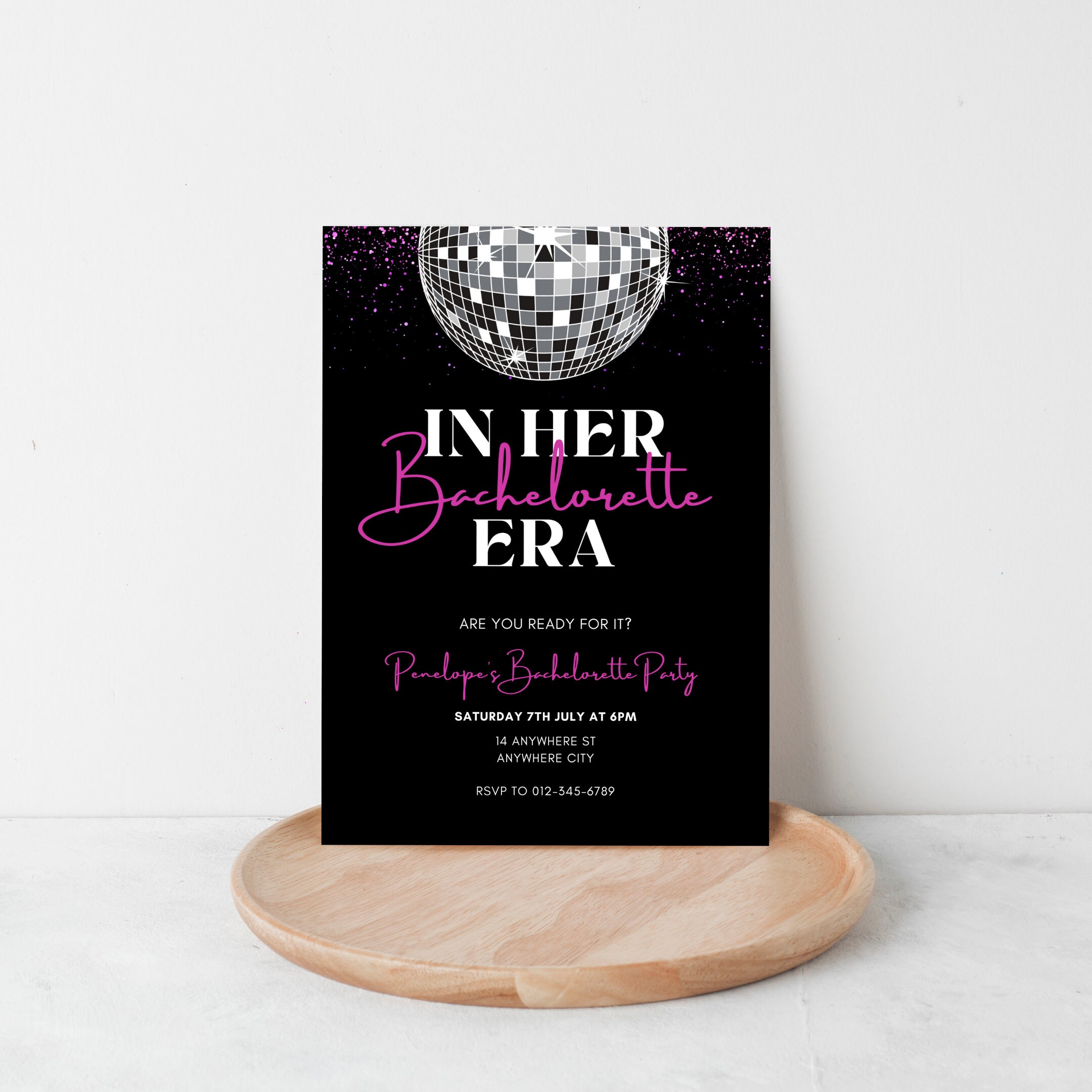Editable Bachelorette Era Invitation, Disco Ball Bachelorette ...