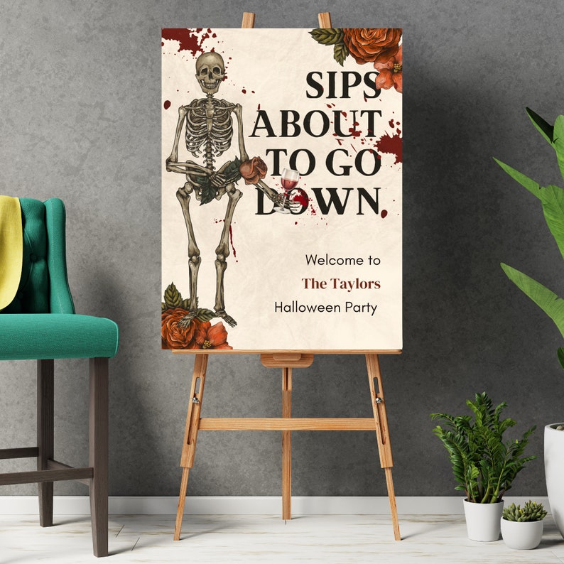 Halloween Welcome Sign for Adult Halloween Party, Halloween Party ...