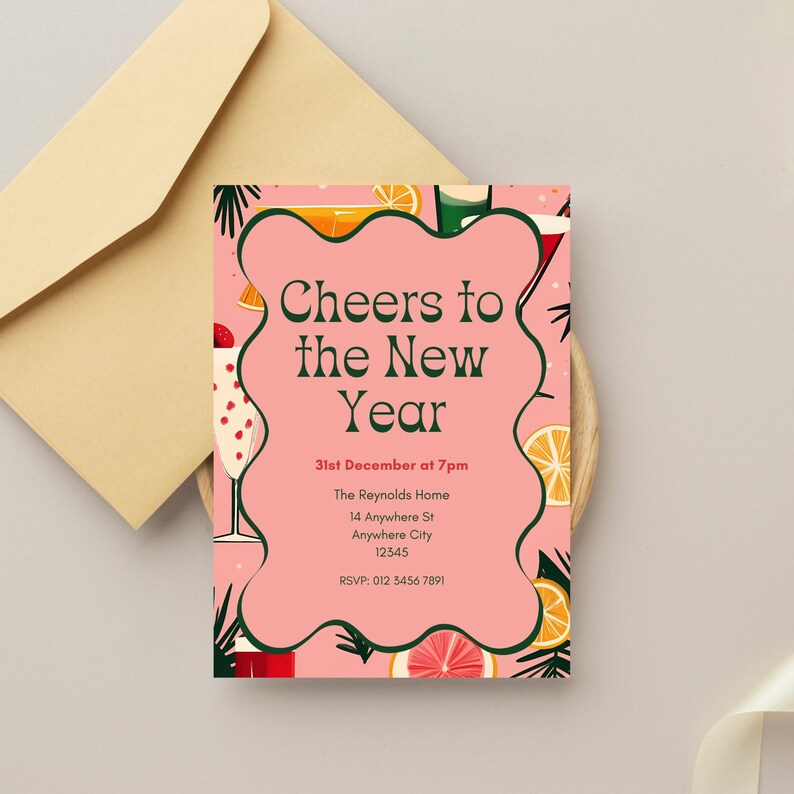 NYE Invitation, New Years Eve Party Invitation, Printable New Year ...