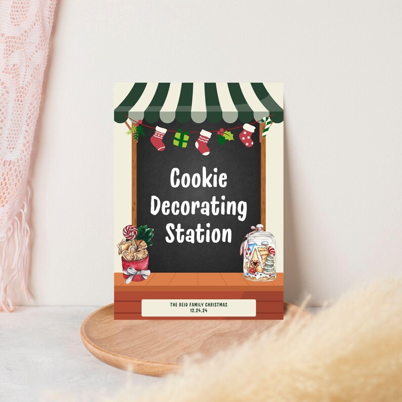 Cookie Decorating Station Sign, Printable Christmas Cookie Station Sign ...