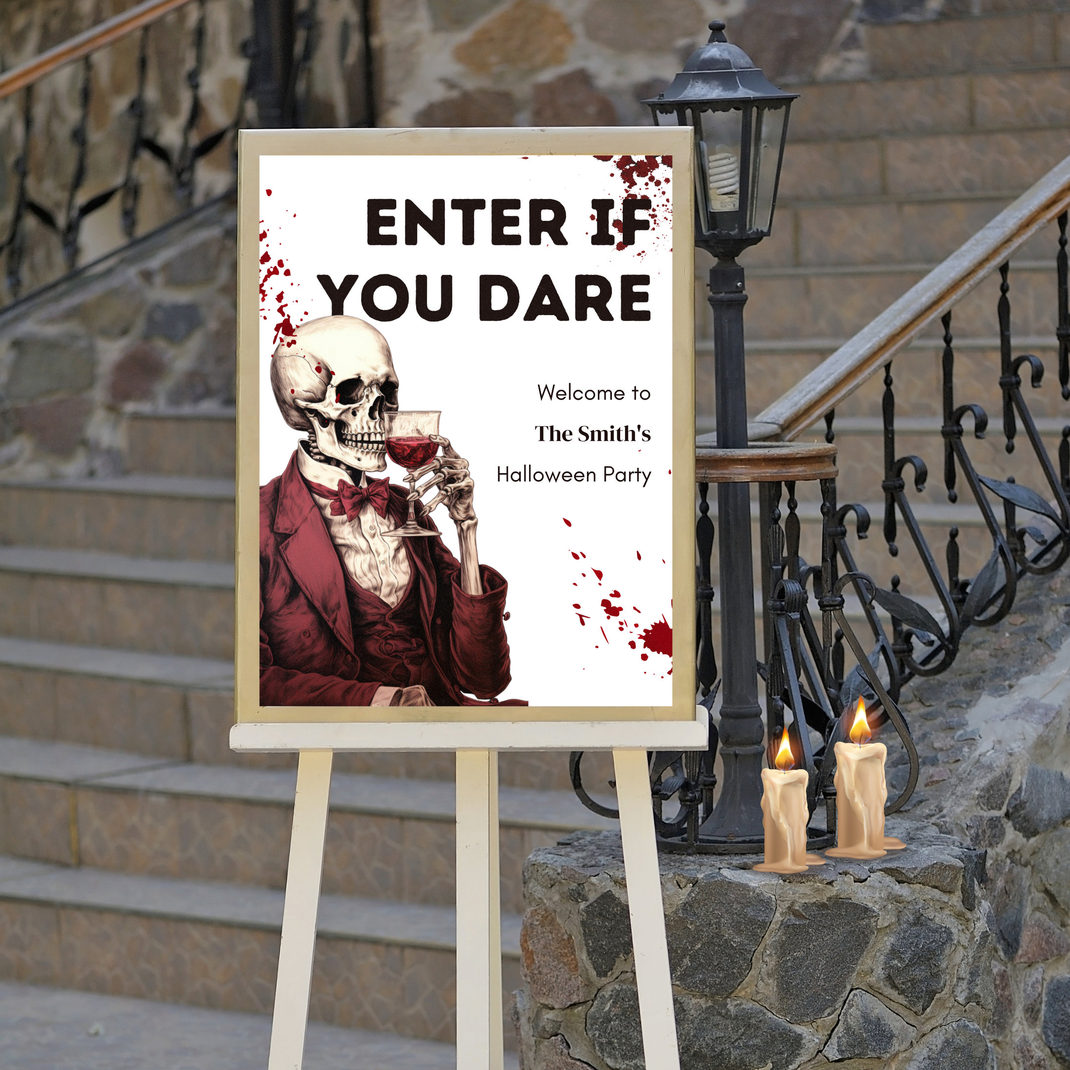 Spooky Halloween Party Welcome Sign for Adult Halloween Party, Scary ...