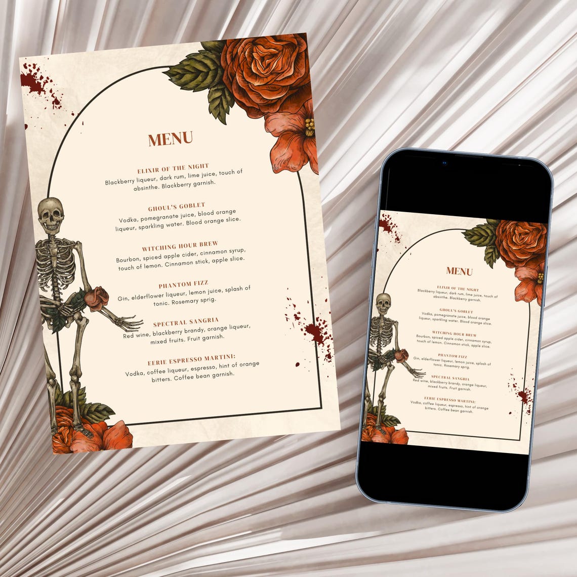 Halloween Drinks Menu, Halloween Bar Menu, Printable Halloween Party ...