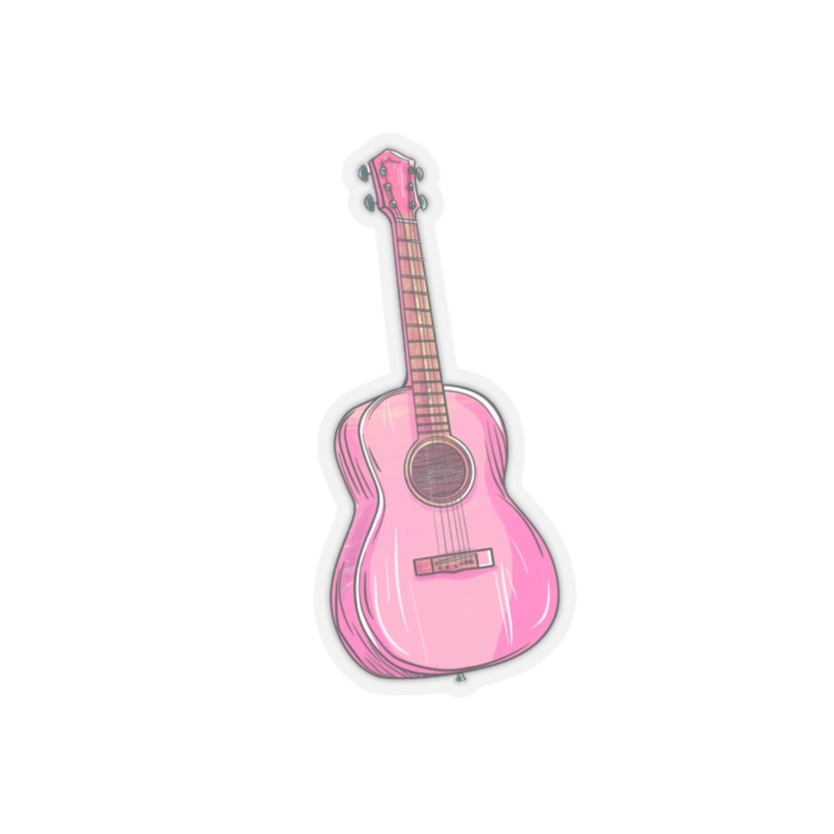 Pink Acoustic Guitar Sticker, Pink Eras Guitar Sticker, Pink Guitar ...