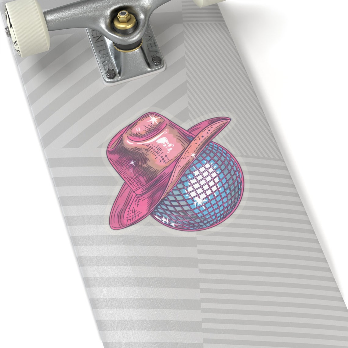 Pink Cowboy Hat Disco Ball Sticker, Cowboy Mirror Ball Sticker, Disco Ball Sticker, Cowboy Eras ...