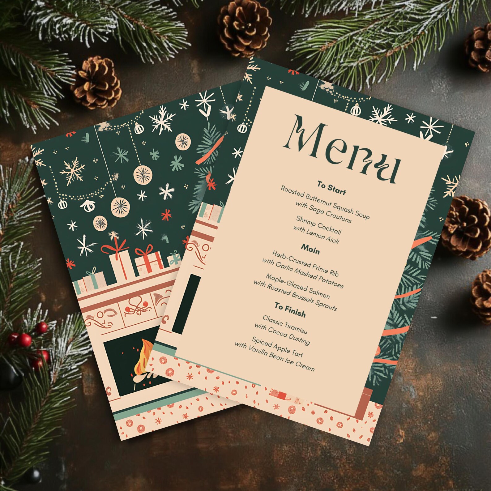 Printable Christmas Menu, Traditional Christmas Menu for Christmas ...