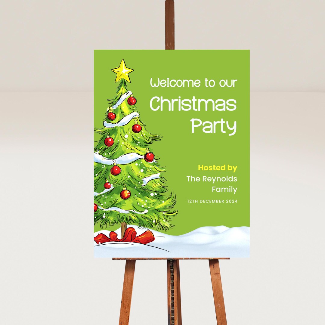 Green and Red Christmas Welcome Sign, Welcome Poster for Family ...