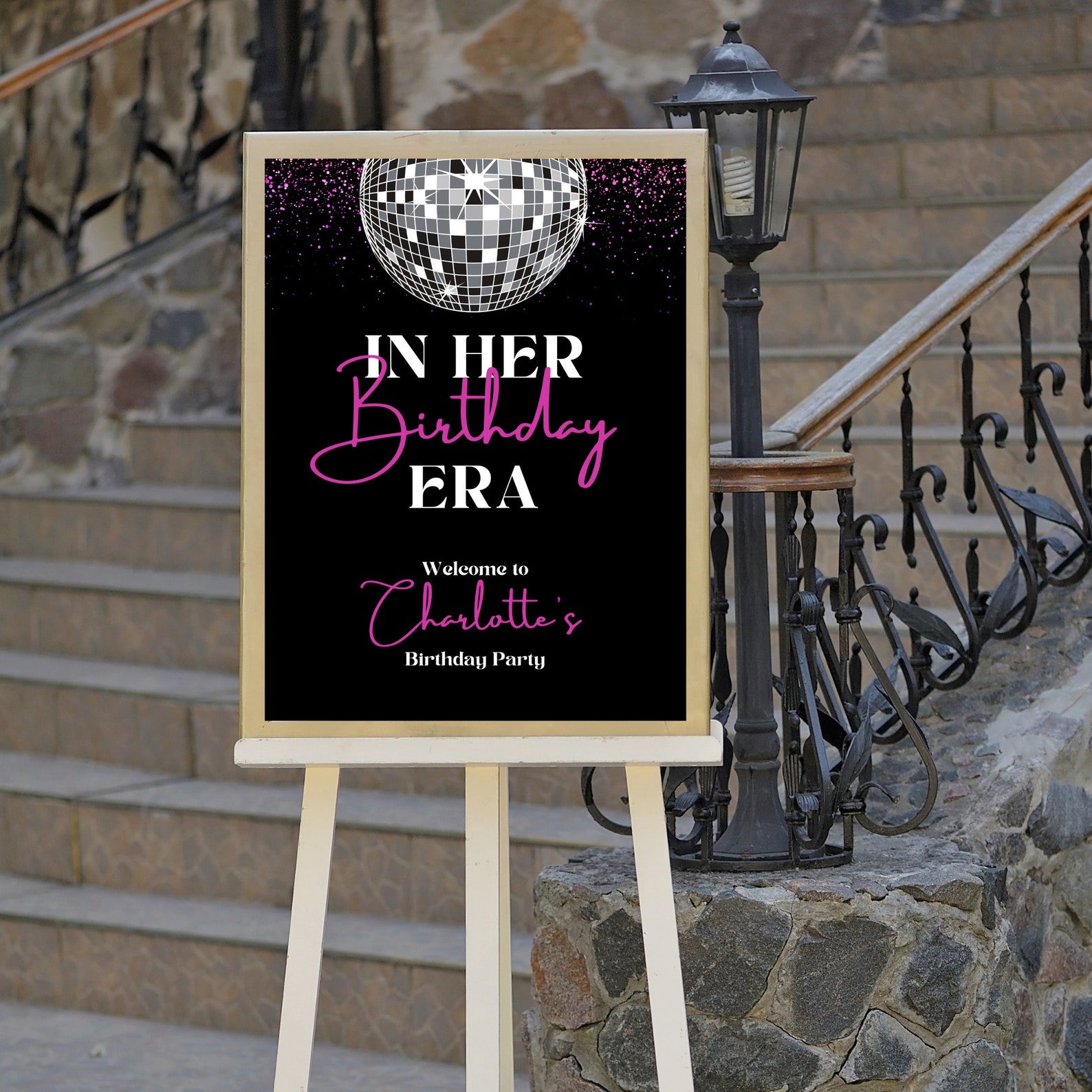 Birthday Era Disco Ball Welcome Sign for Eras Party, Mirror Ball ...