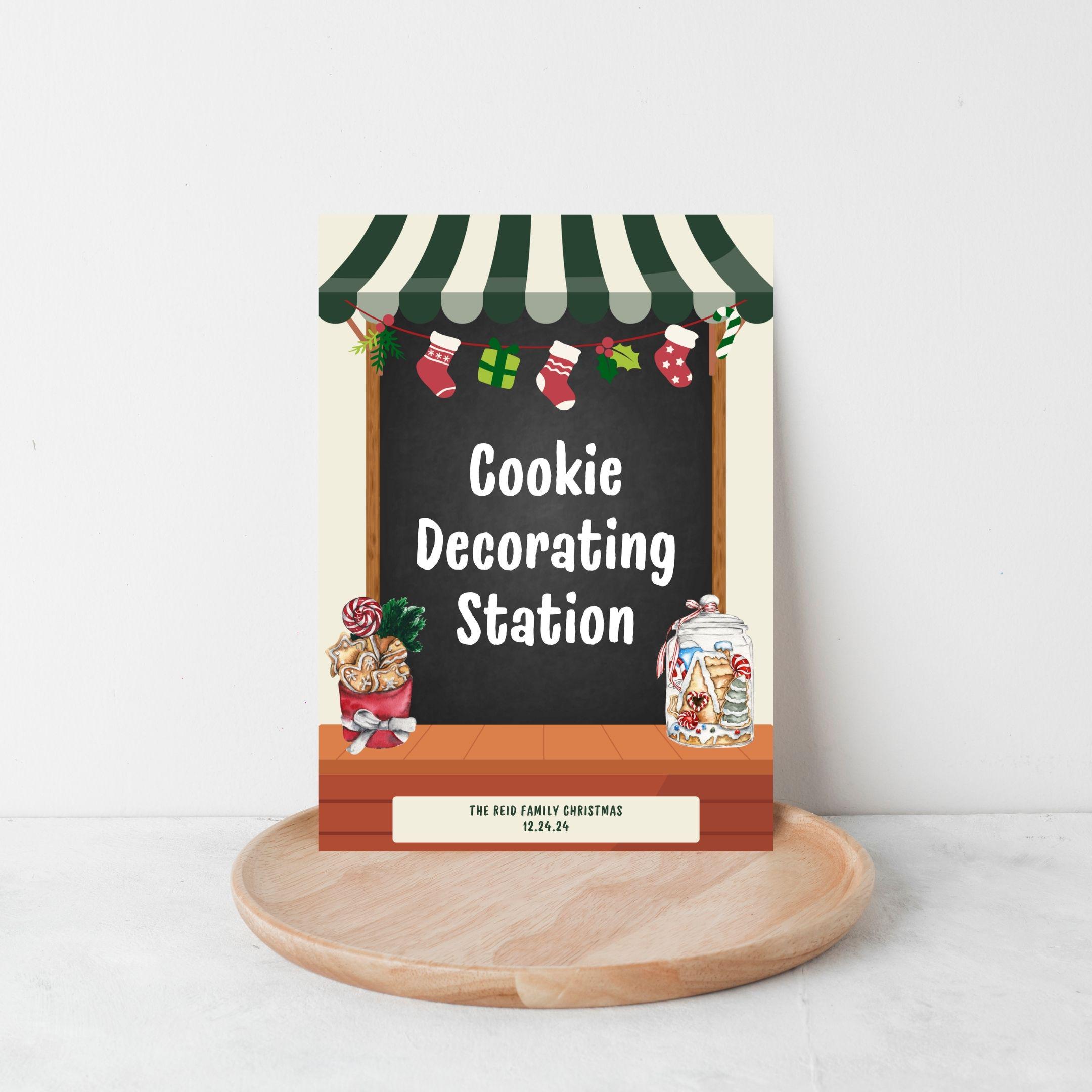 Cookie Decorating Station Sign, Printable Christmas Cookie Station Sign ...