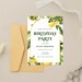 Lemon Invitation, Lemon Birthday Party Invitation, Printable Lemon ...