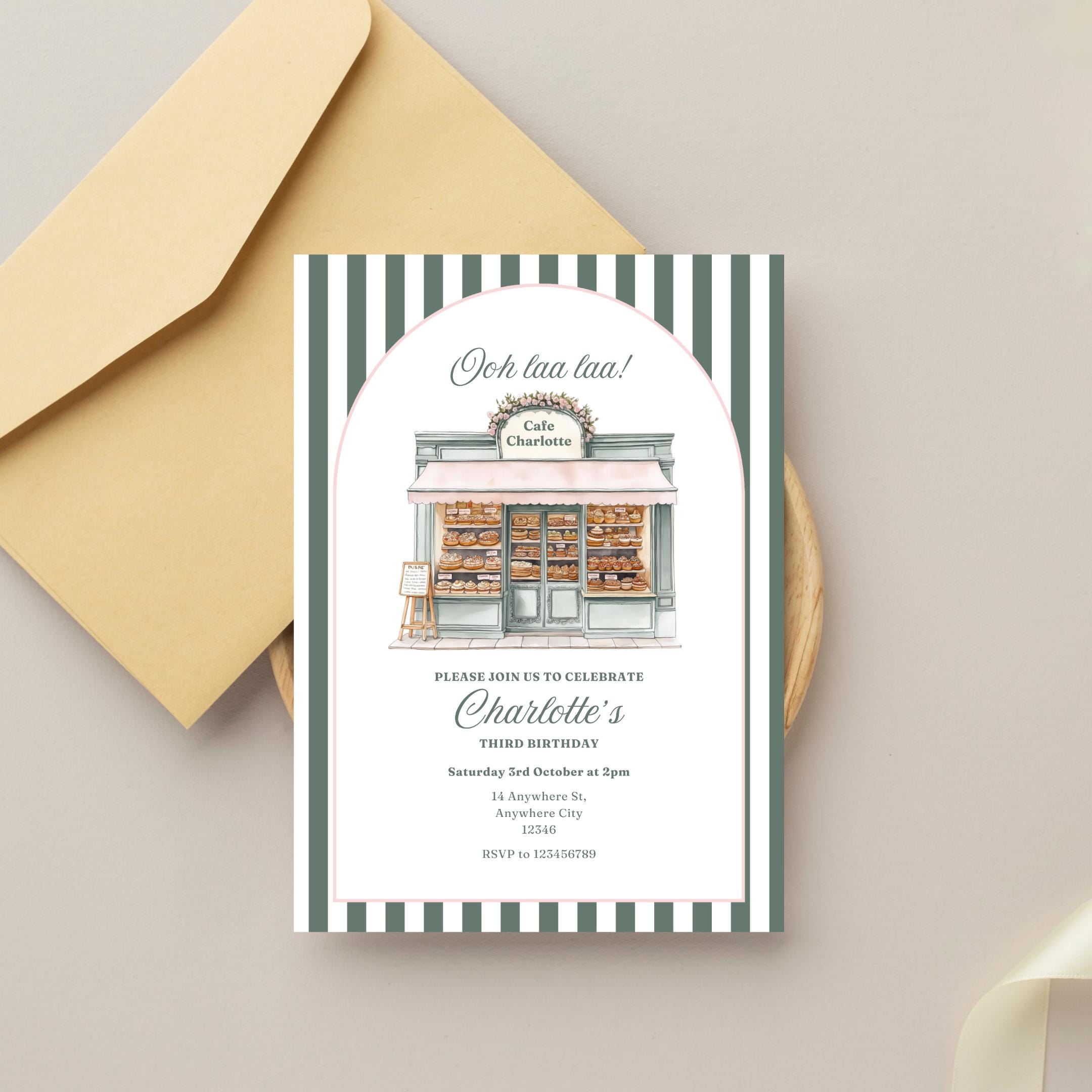 French Patisserie Birthday Party Invitation, French Bakery Theme ...