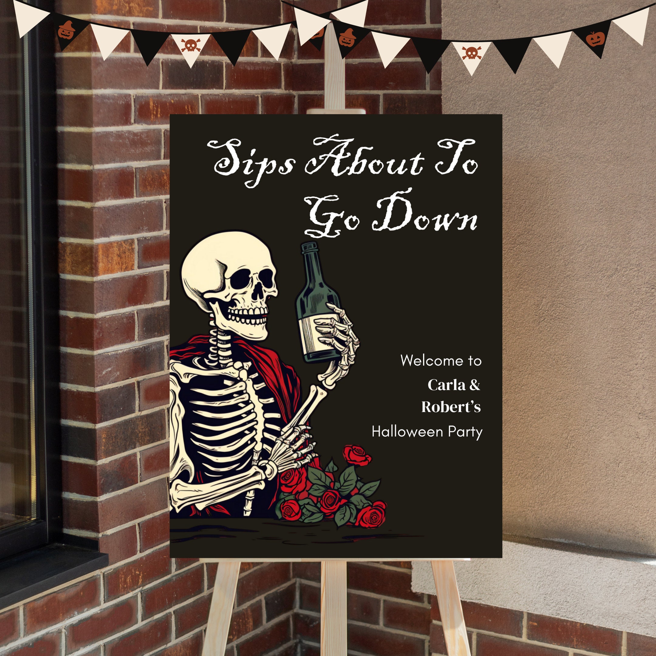 Editable Halloween Welcome Sign for Halloween Party, Party Sign for ...