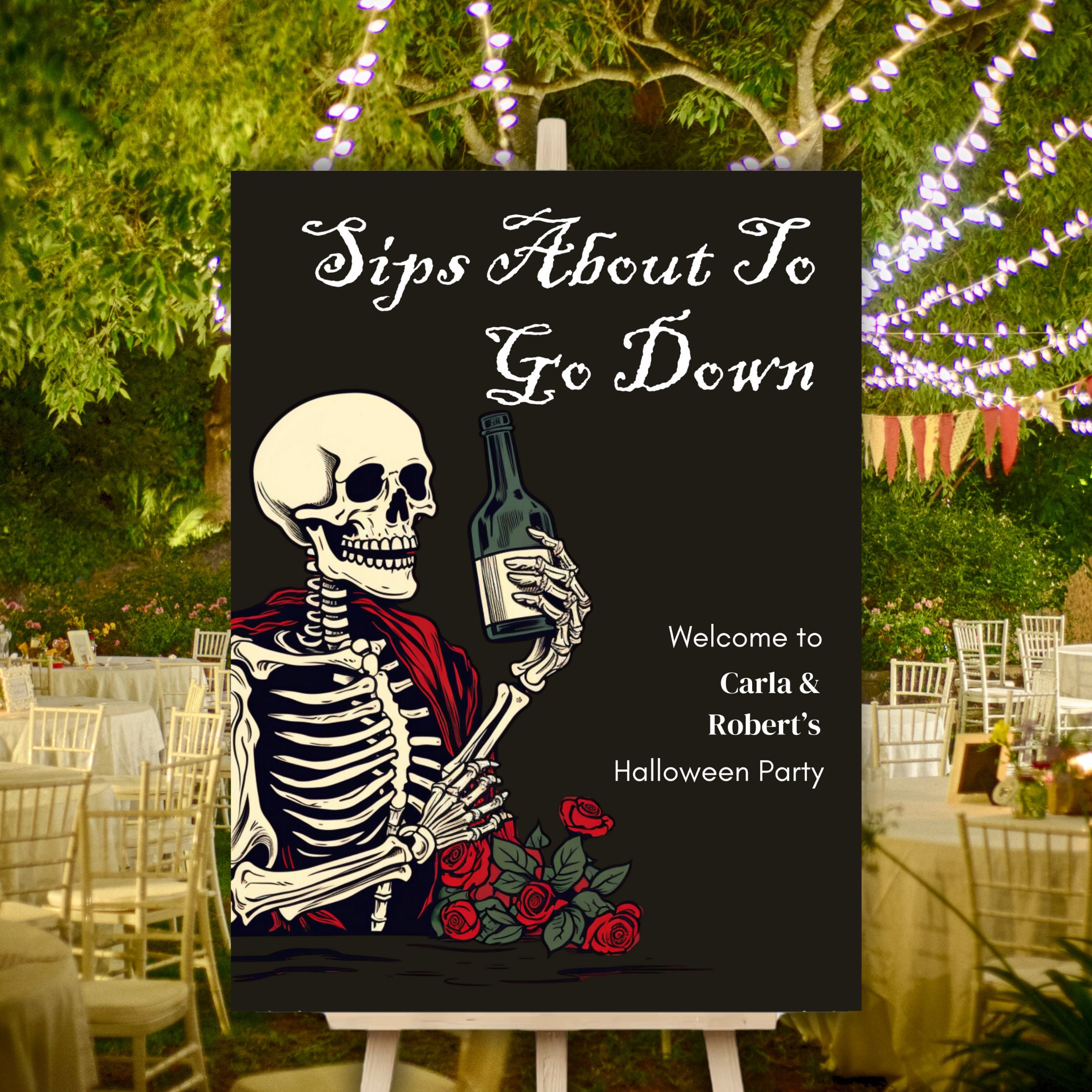 Editable Halloween Welcome Sign for Halloween Party, Party Sign for ...