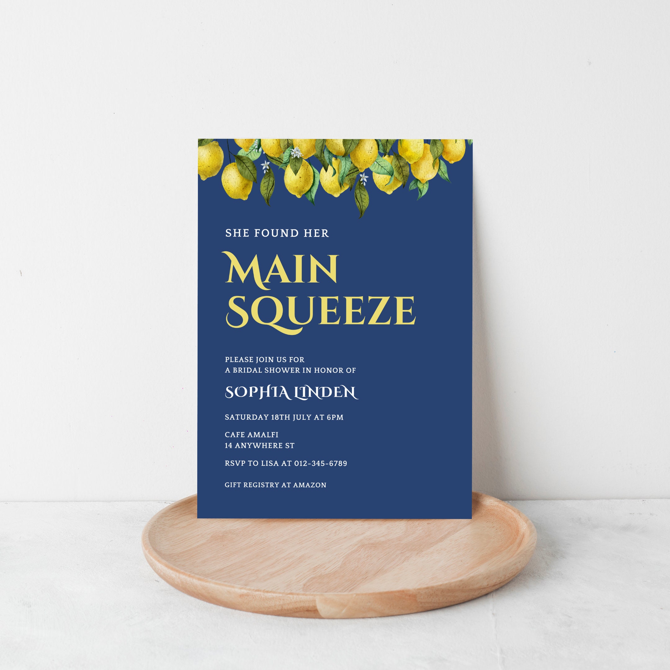 Minimal Lemon Invitation for Bridal Shower, Lemon Bridal Shower ...