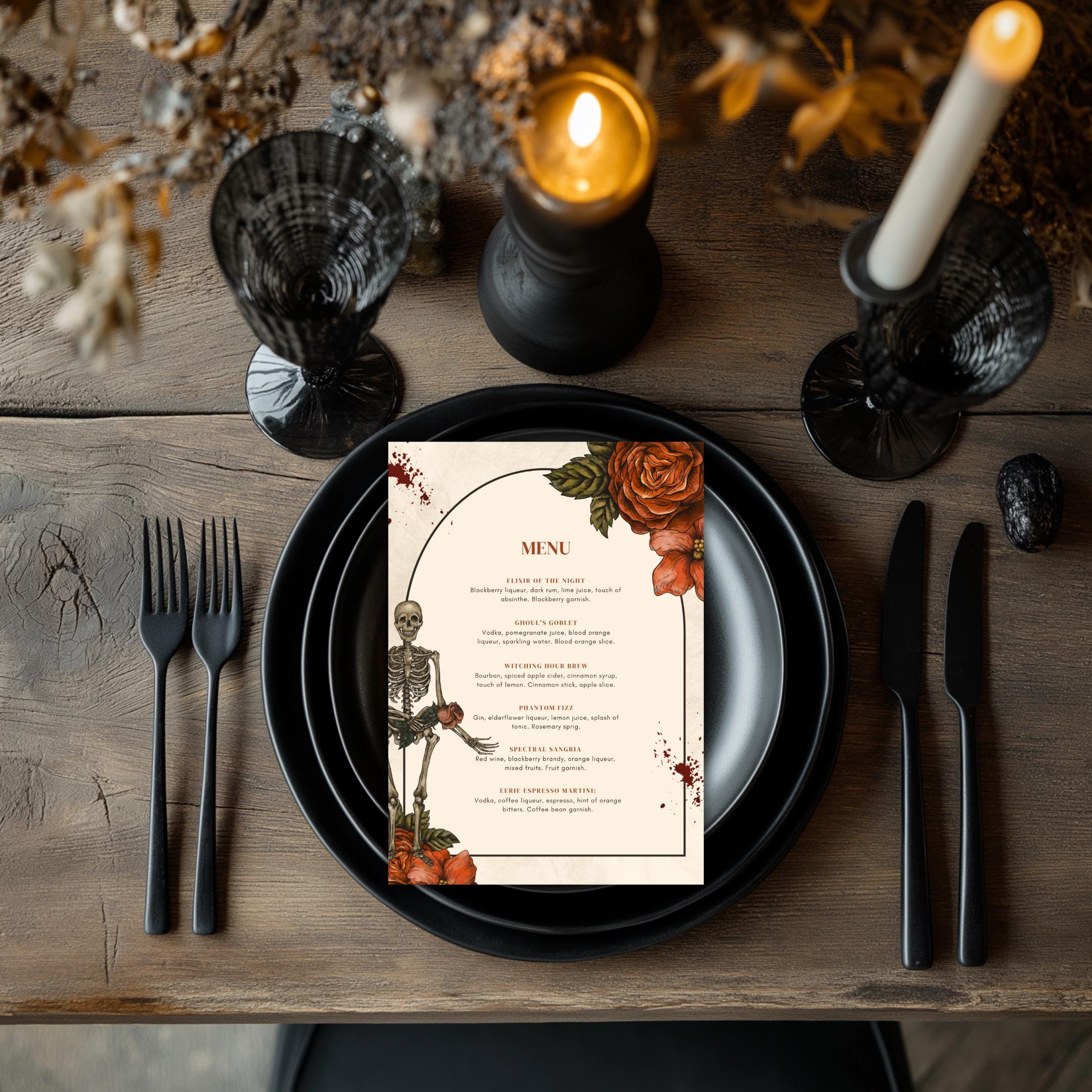 Halloween Drinks Menu, Halloween Bar Menu, Printable Halloween Party ...