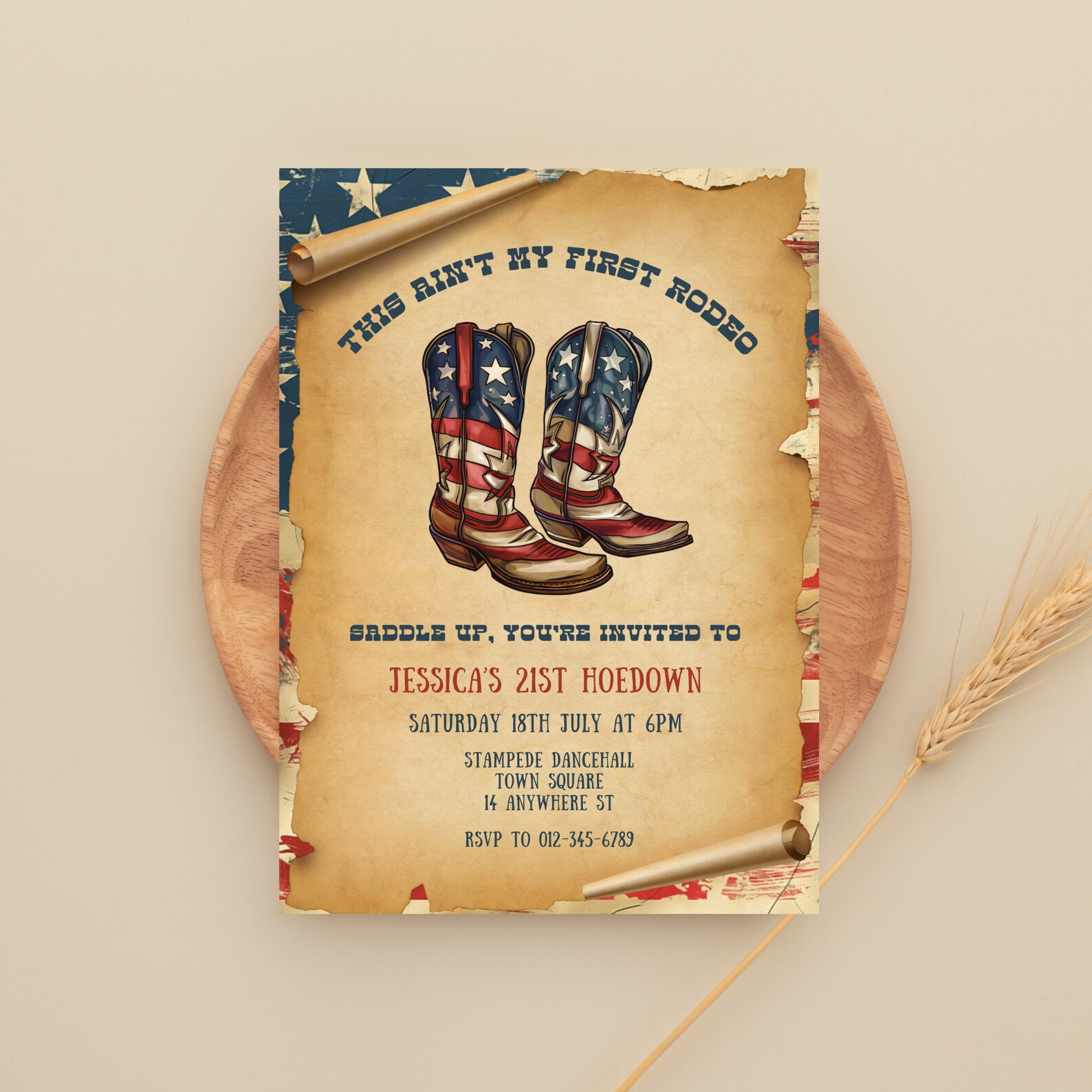 Printable Cowboy Rodeo Invitation, Editable Cowboy Booys Invite, Rodeo ...