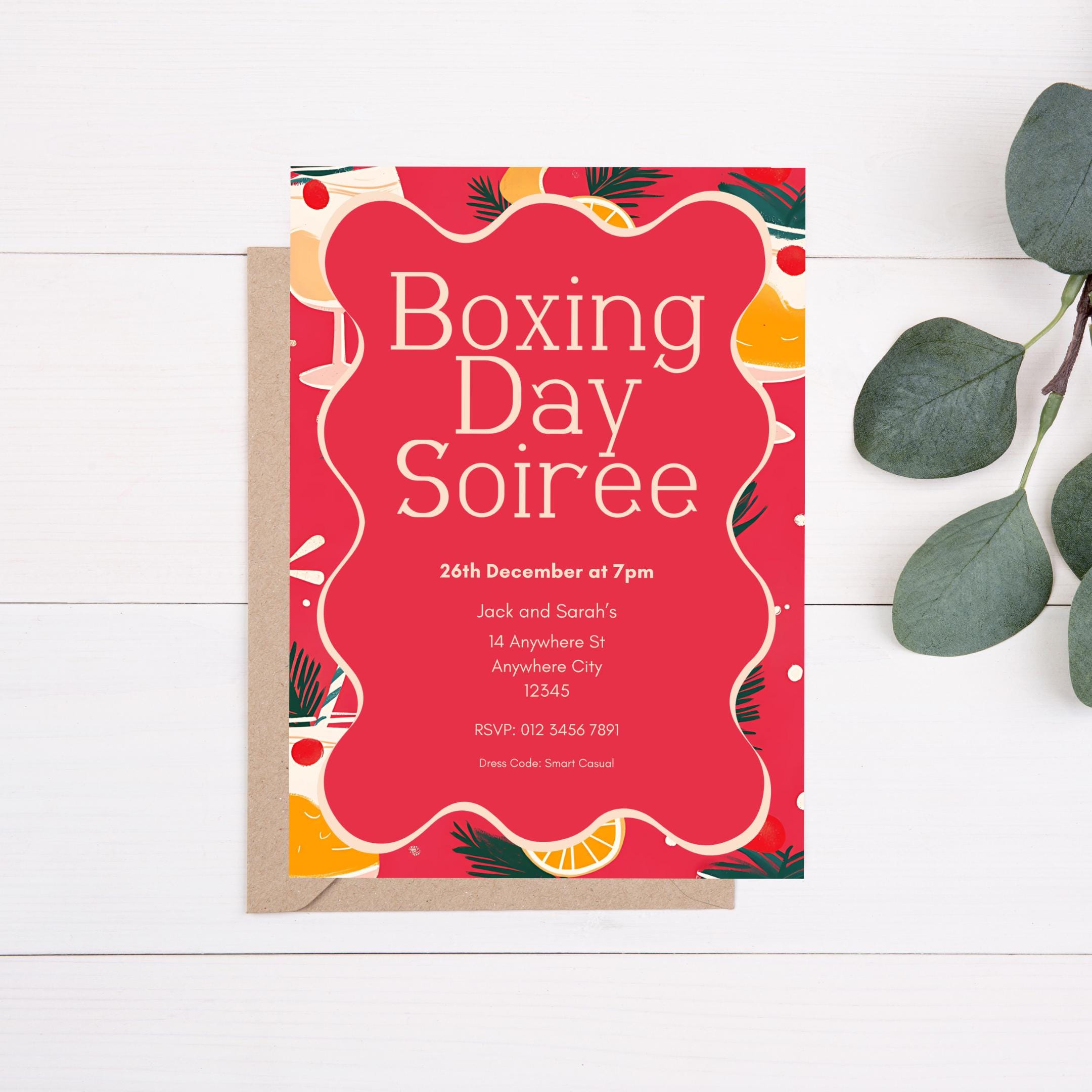 Boxing Day Invitation, Printable Christmas Boxing Day Invite, Boxing ...