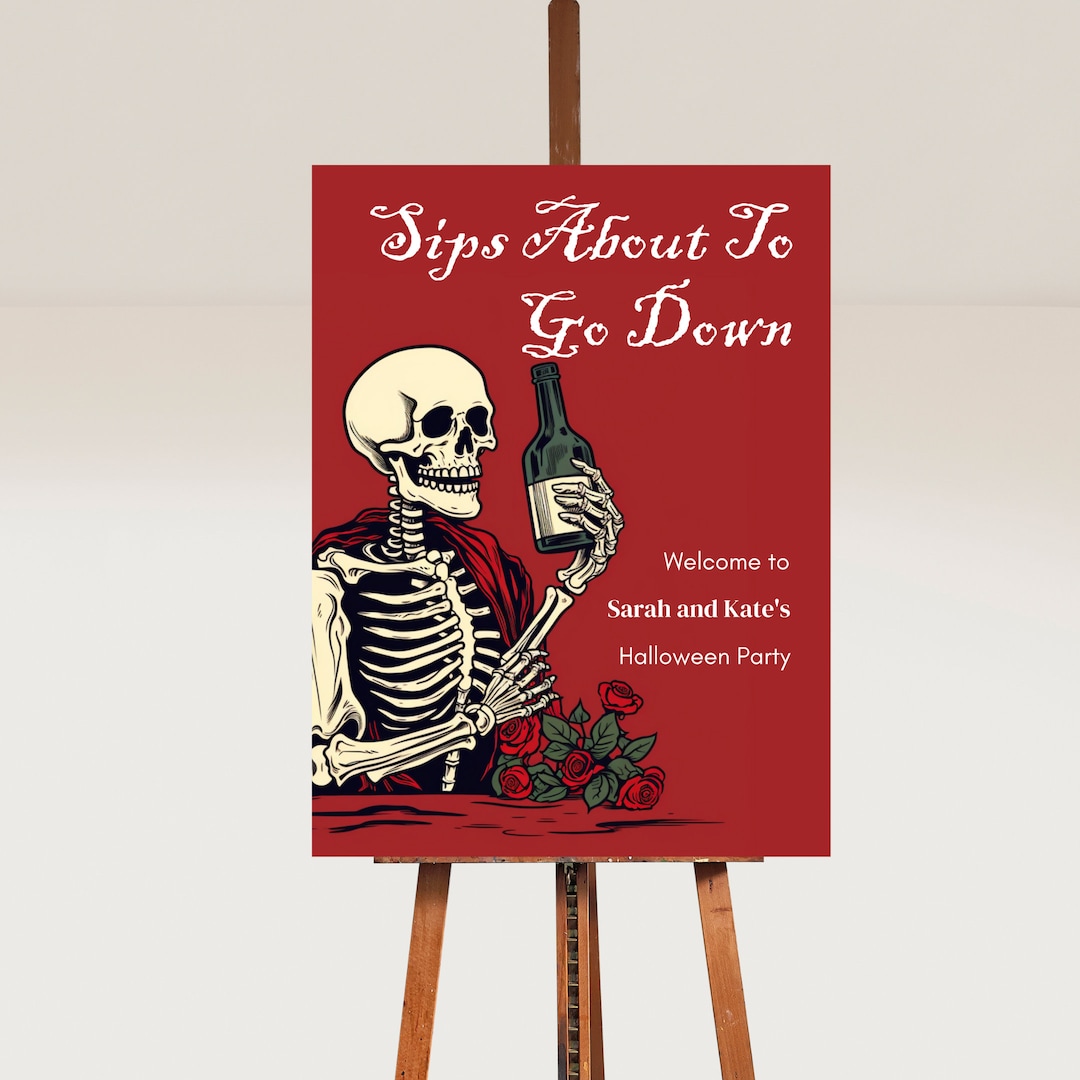 Halloween Party Welcome Sign, Party Sign for Adult Halloween Party ...