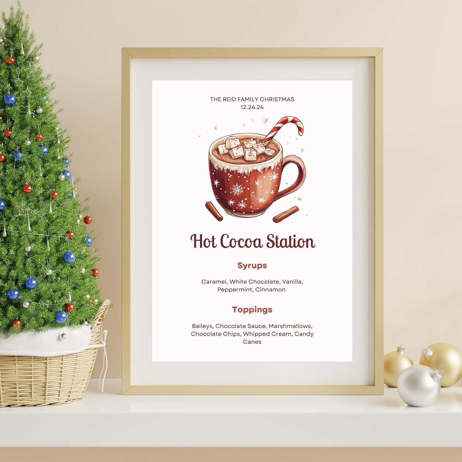 Printable Hot Chocolate Station Table Sign, Editable Christmas Hot ...