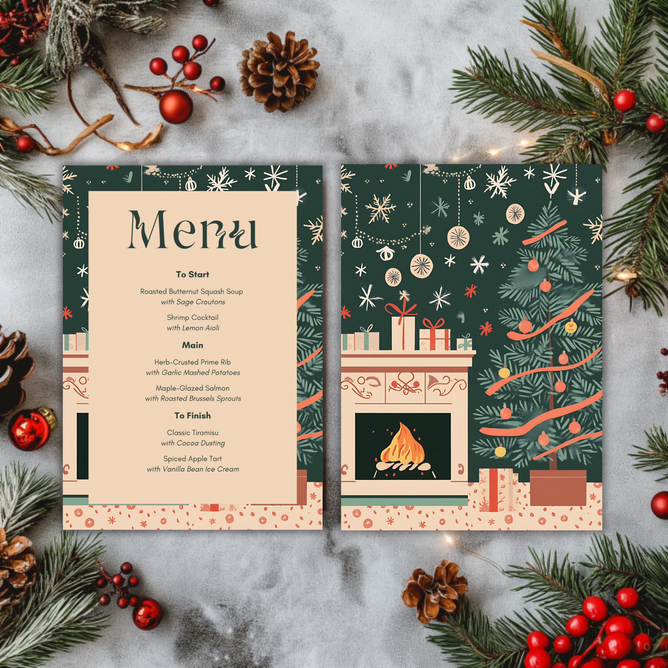 Printable Christmas Menu, Traditional Christmas Menu for Christmas ...
