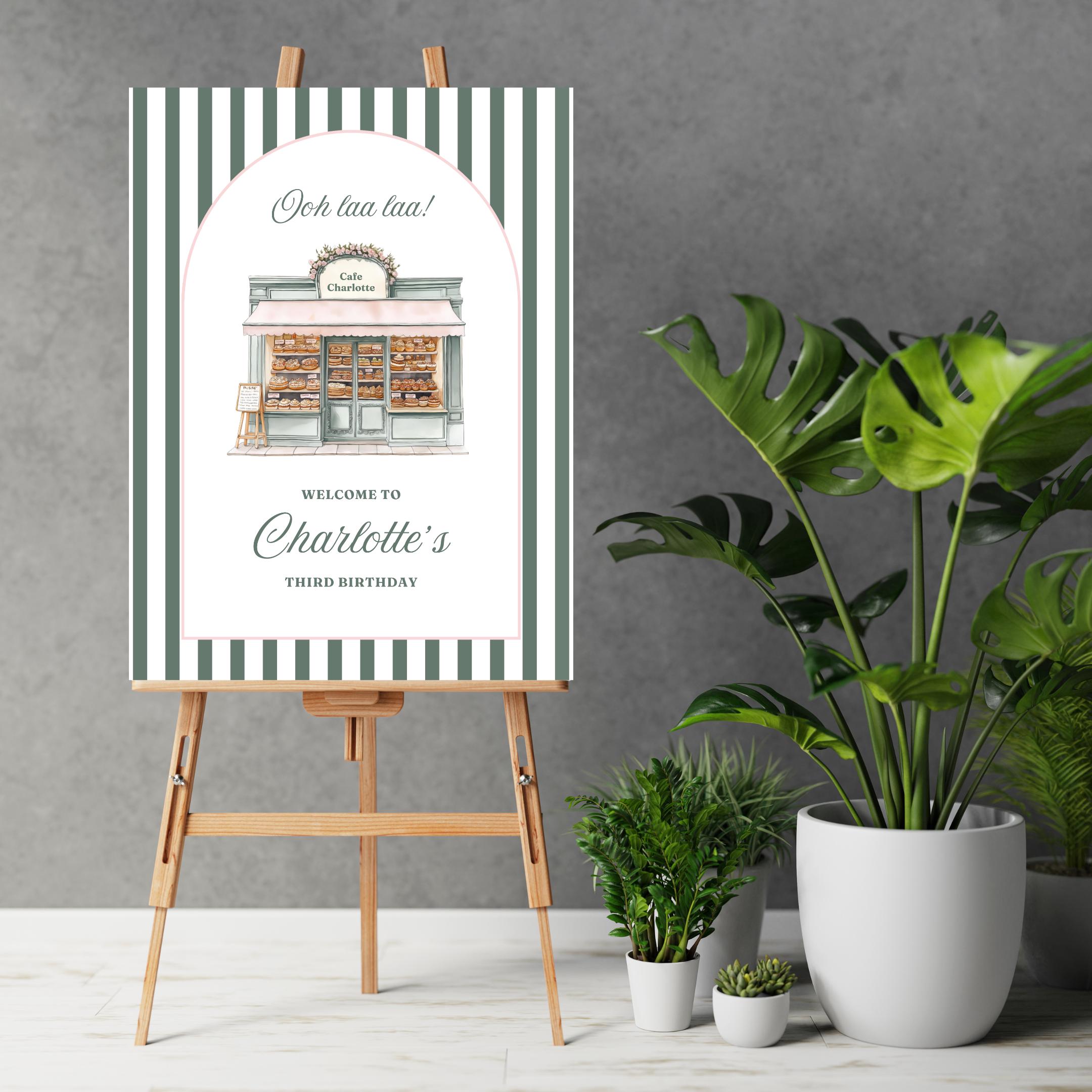 Printable Paris Bakery Welcome Sign, Editable French Patisserie Sign ...