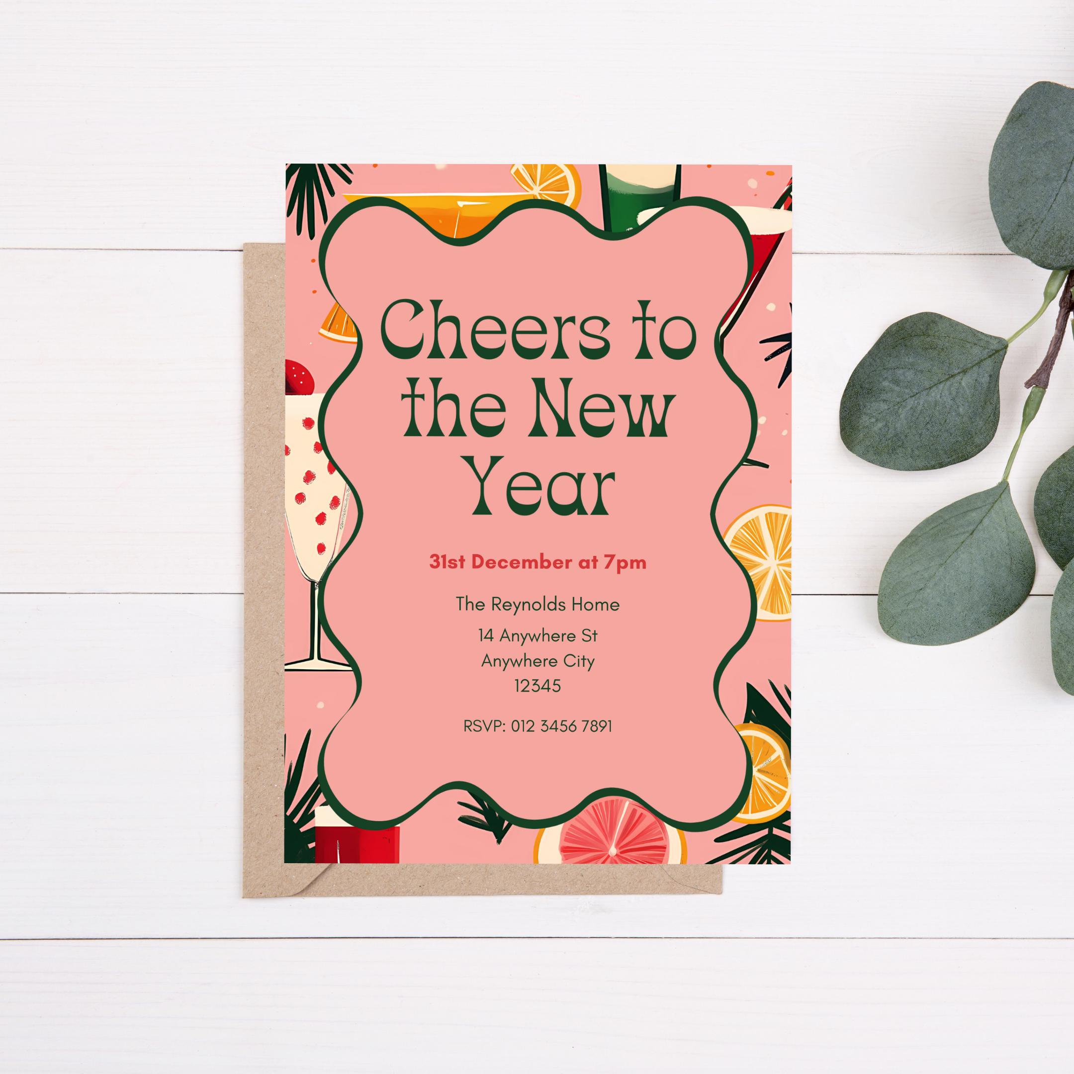 NYE Invitation, New Years Eve Party Invitation, Printable New Year ...