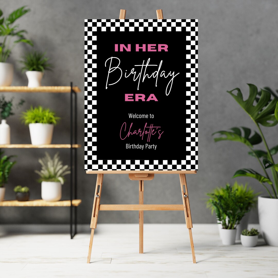 In Her Era Birthday Welcome Sign, Editable Eras Party Welcome Sign ...